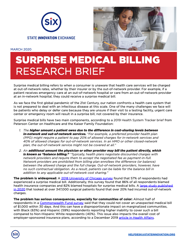 New Resource: Surprise Medical Billing Policy Playbook. - State ...